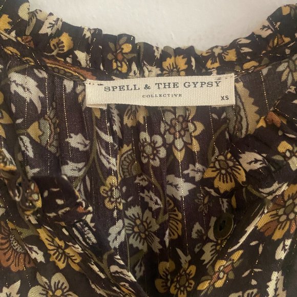 Spell | Dresses | Spell X Free People Exclusive Dahlia Delirium Gold ...